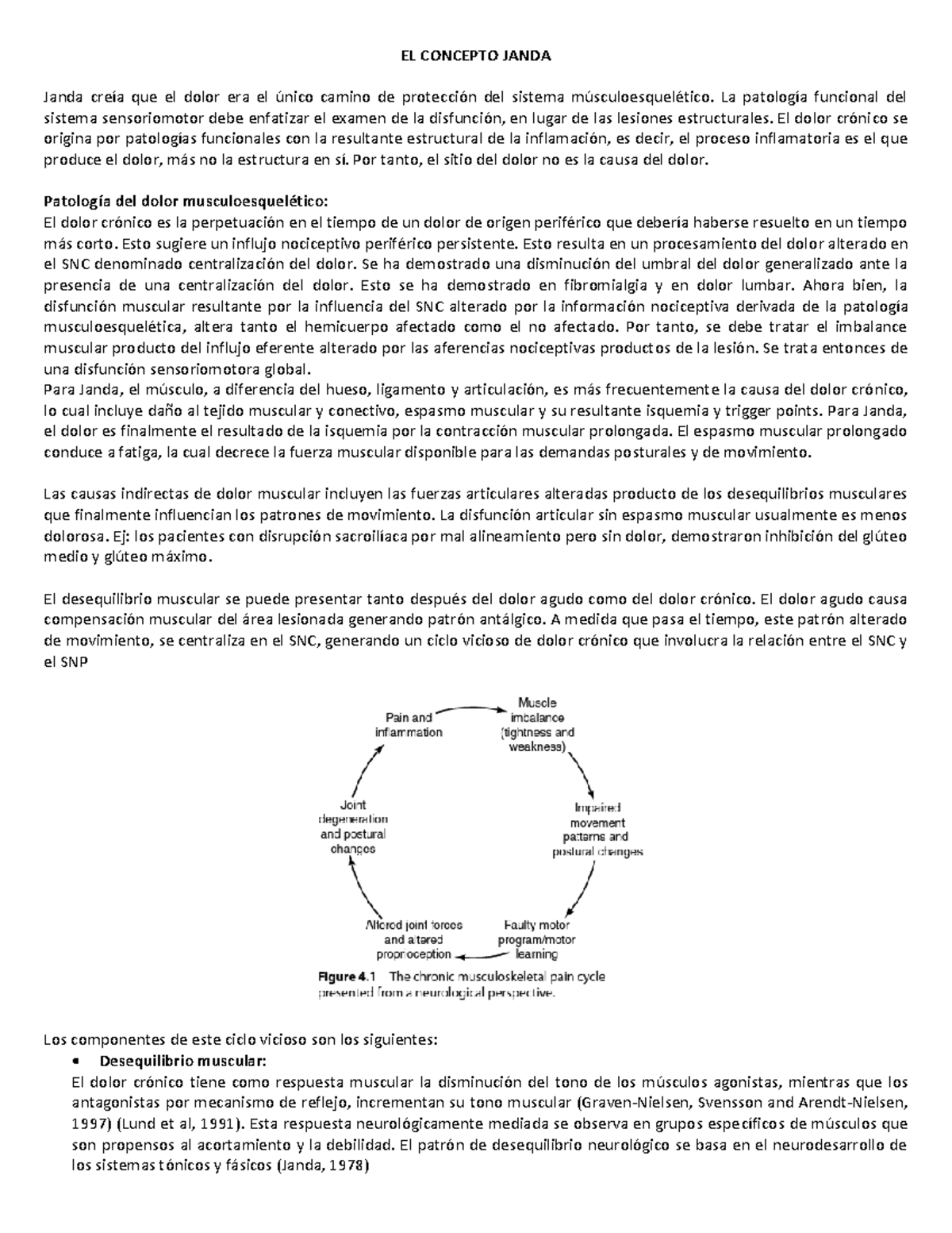 EL- Concepto- Janda - EL CONCEPTO JANDA Janda creía que el dolor era el ...