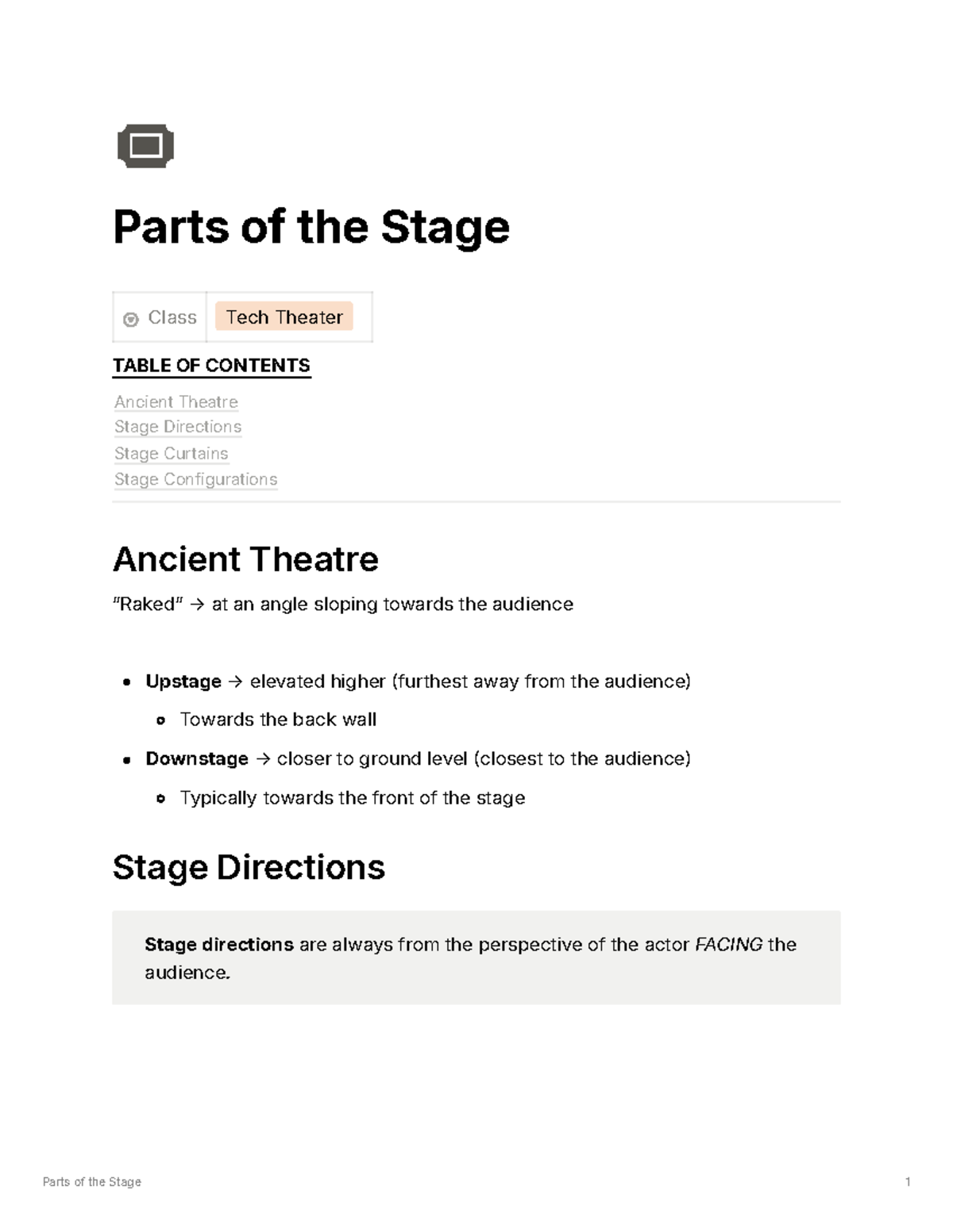 Parts Of The Stage PDFdownload - Parts of the Stage 1 Parts of the ...