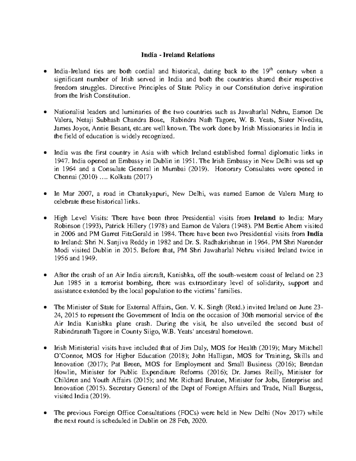Ireland-india relation - India - Ireland Relations India-Ireland ties ...