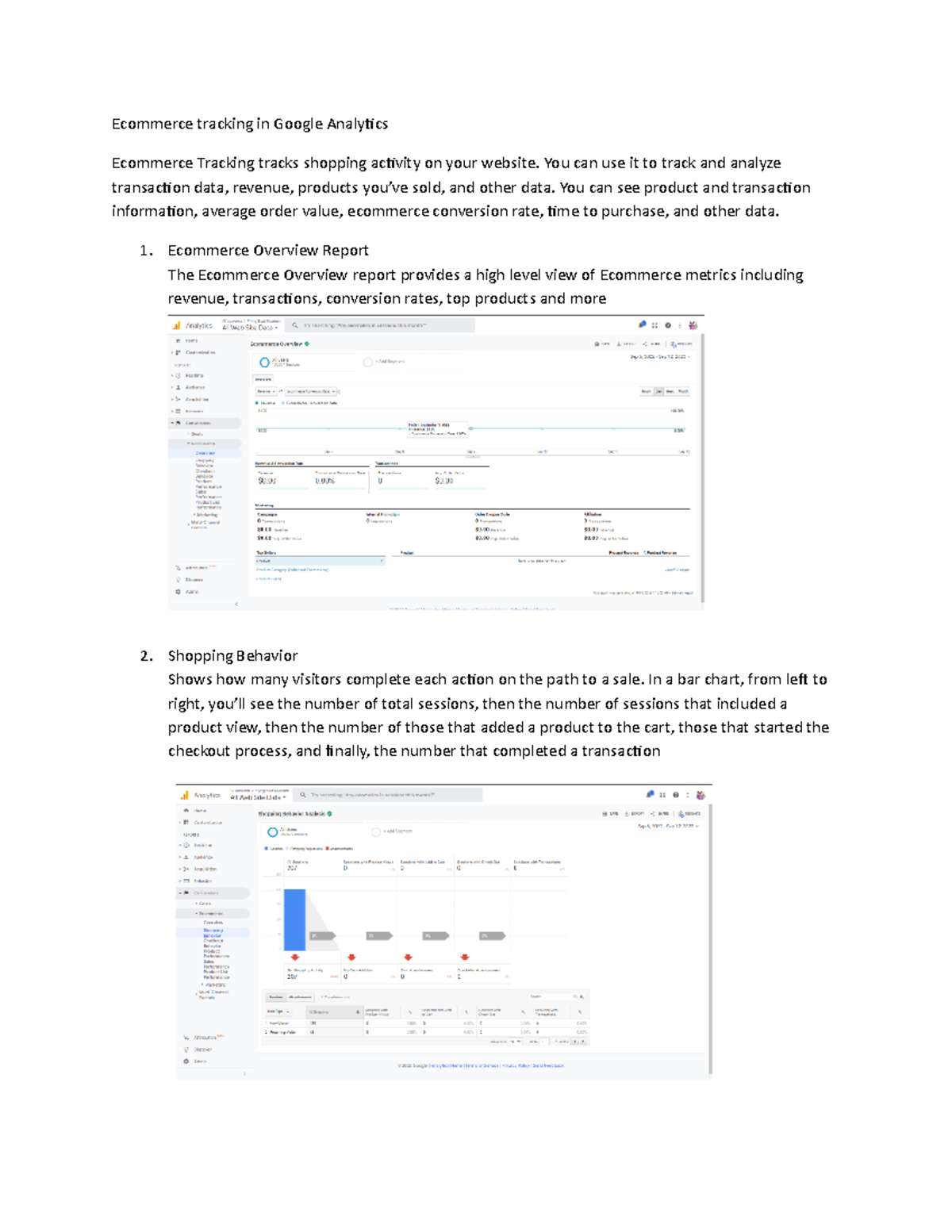 Ecommerce tracking in Google Analytics - Ecommerce tracking in Google ...