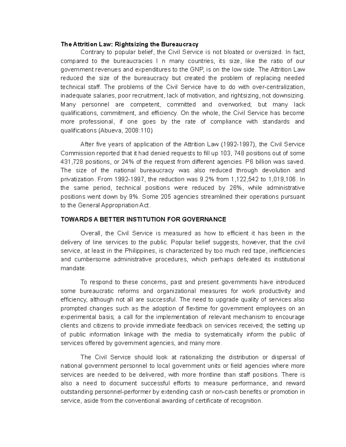 The Attrition Law - Contrary to popular belief, the Civil Service is ...