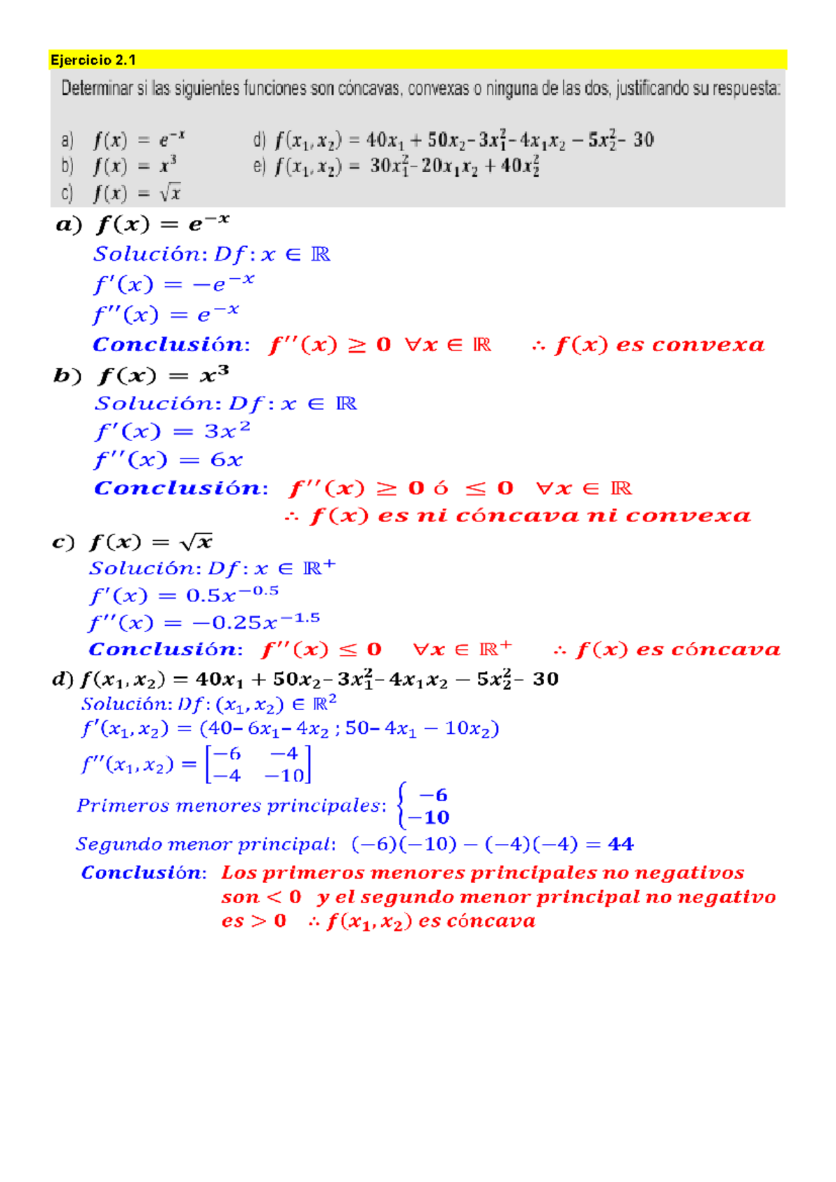 Solucionario de programación no lineal - Ejercicio 2. Ejercicio 2 ...