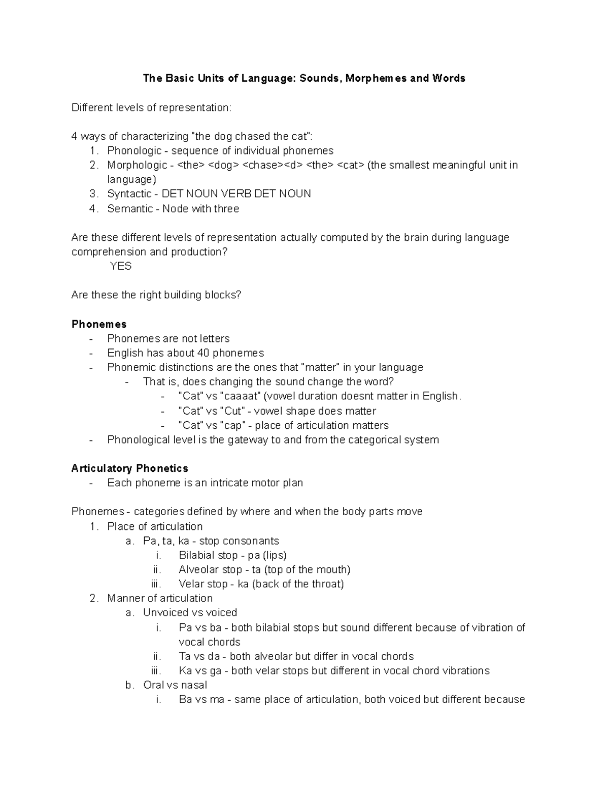 Lecture 2 - Phonemes, Syllables and Word Forms - The Basic Units of ...
