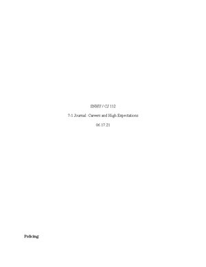 Module 7 Journal 7-2 - Module 7 Journal Prompt: Choose one career from ...