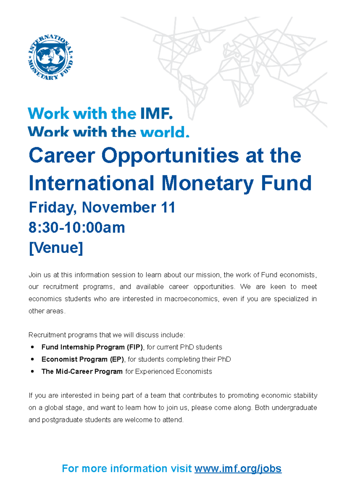 Uo N IMF Information Session - Career Opportunities at the ...