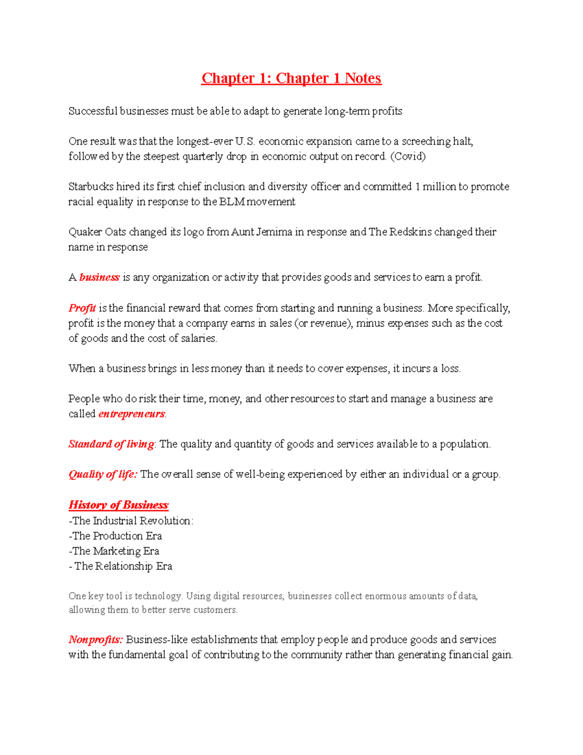 Chapter 1 Chapter 1 Notes - Chapter 1: Chapter 1 Notes Successful ...