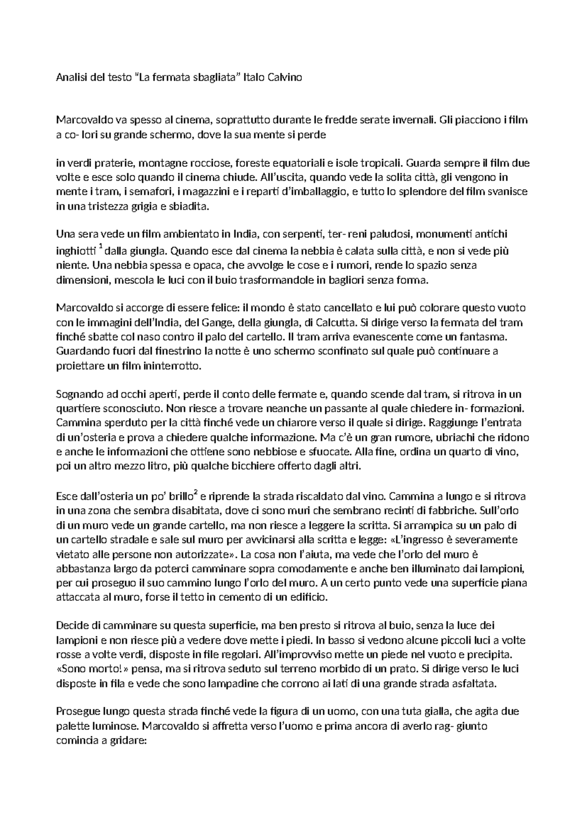 Analisi del testo - Gli piacciono i film a co- lori su grande schermo ...