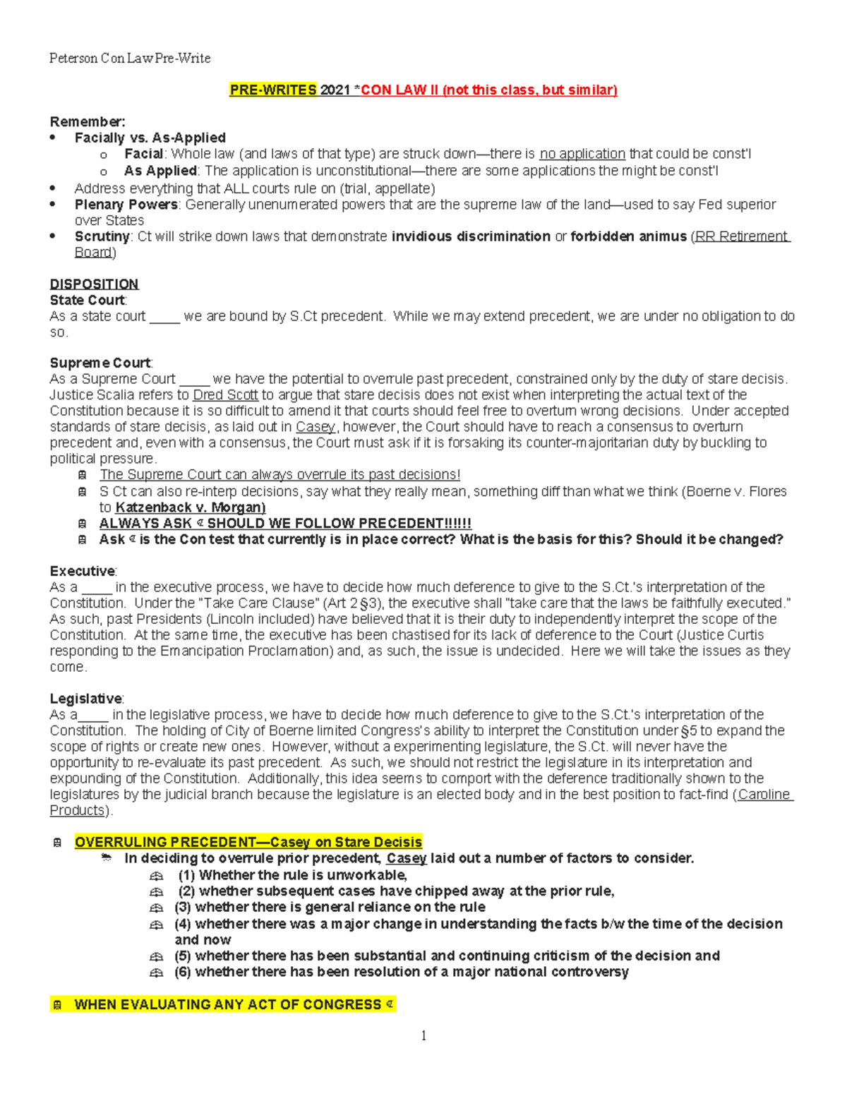 Conlaw - Summary Constitutional Law - PRE-WRITES 2021 *CON LAW II (not ...
