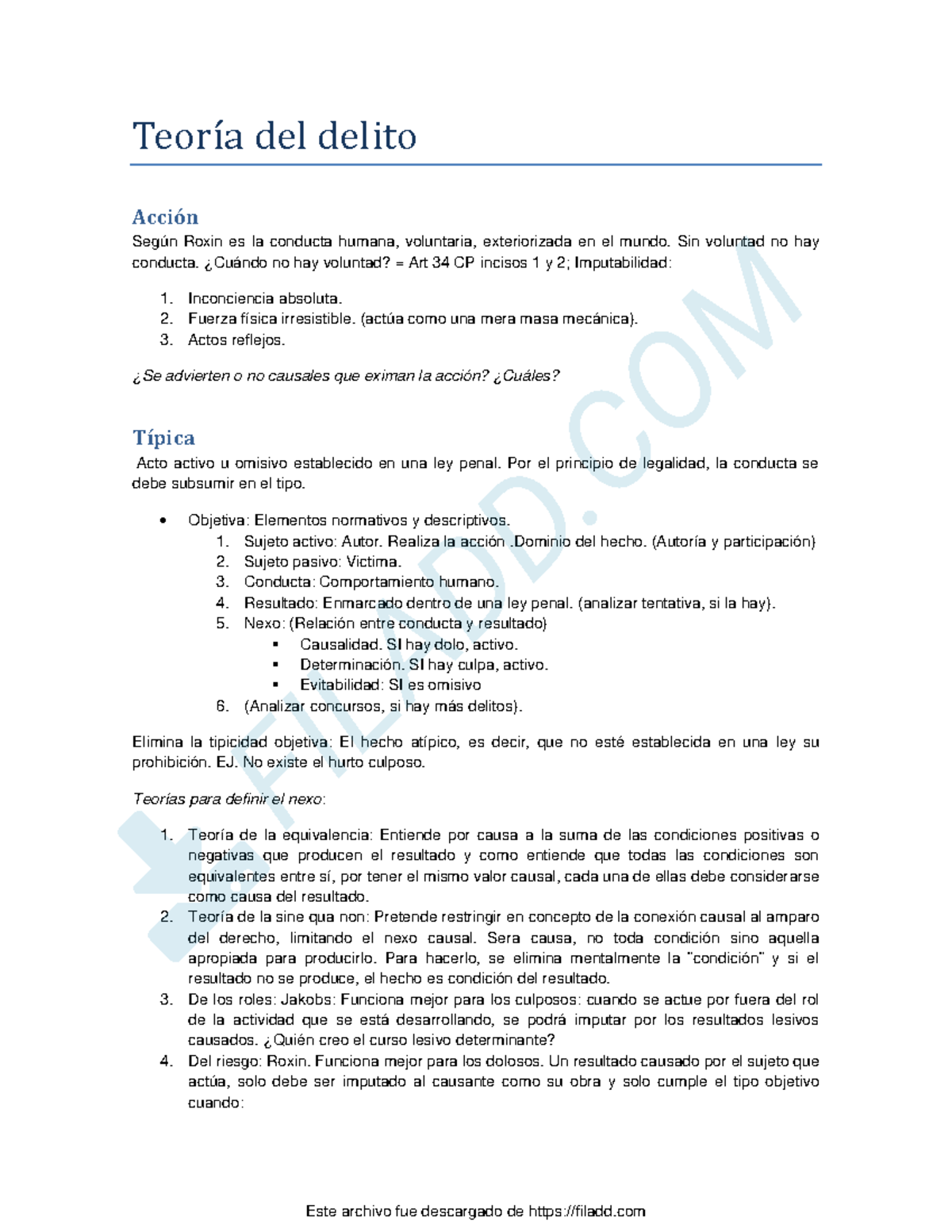 Teoria del delito - Material de derecho penal 1 parte general varios ...