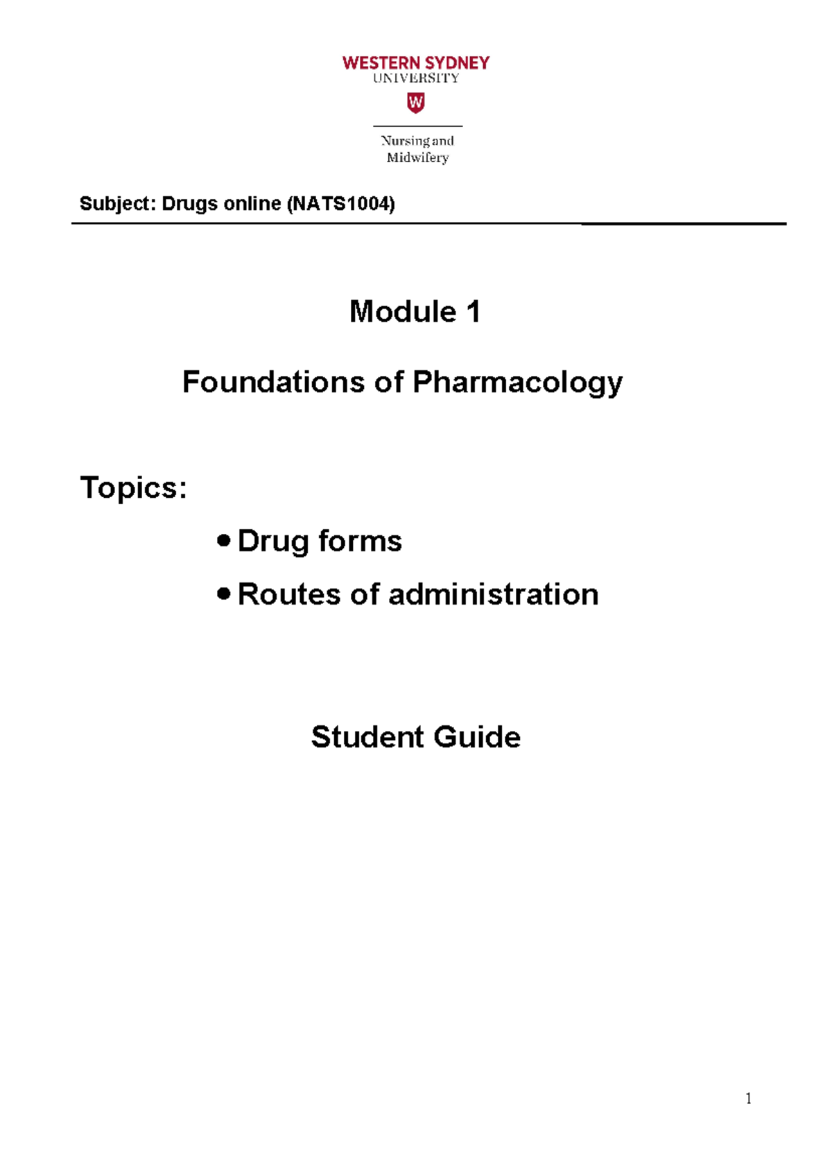 Tutorial guide module 1 drug forms and routes of administration ...