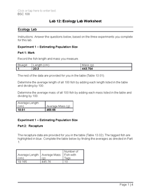 Lab 1 Scientific Method Lab Worksheet - BSC 108 Lab 1: Scientific Method Lab Worksheet ...