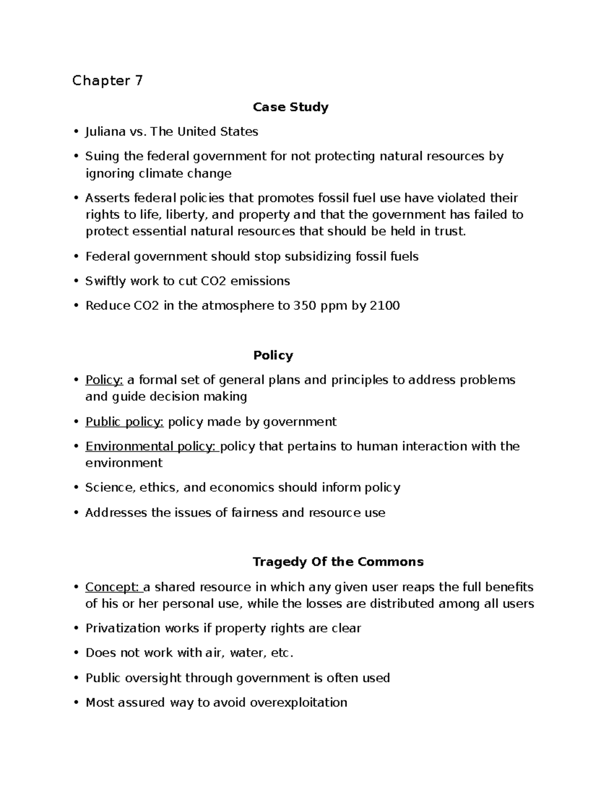 Chapter 7 - General Education class - Chapter 7 Case Study Juliana vs ...