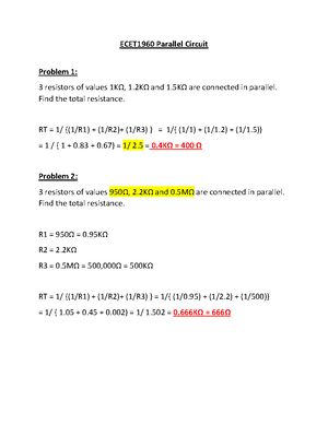 Week 3 Ohms Law Problems - Week 3 Ohm’s Law Practice Problems Problem 1 ...