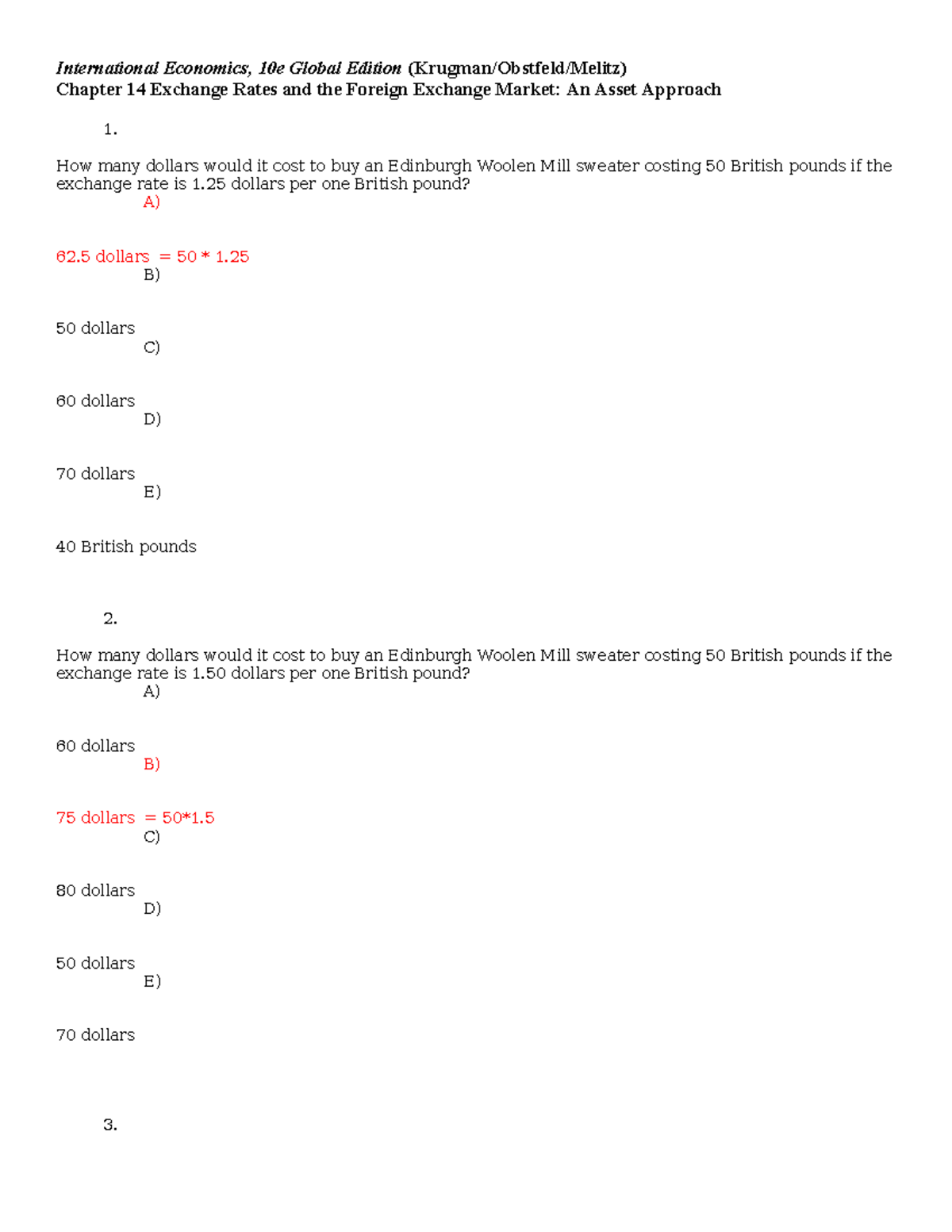 Practice Test 1 - i want to select document. - International Economics ...