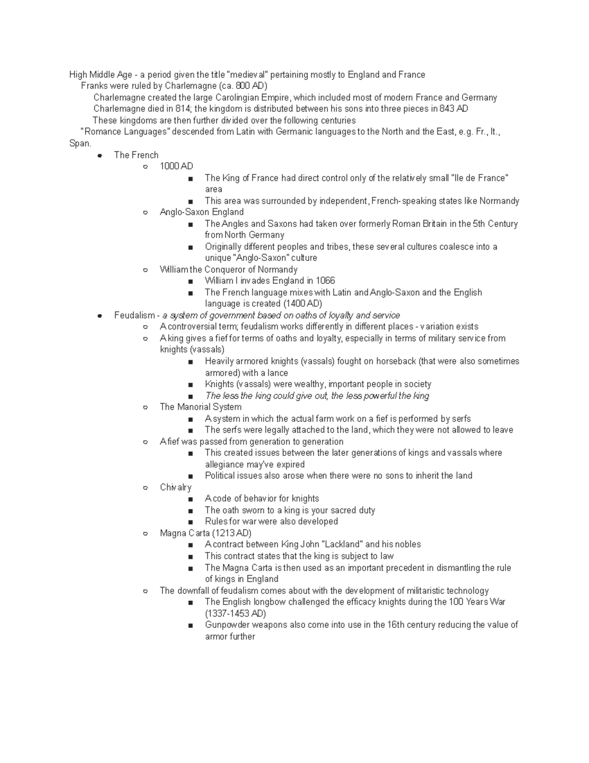 Europe in the Middle Ages - High Middle Age a period given the title ...