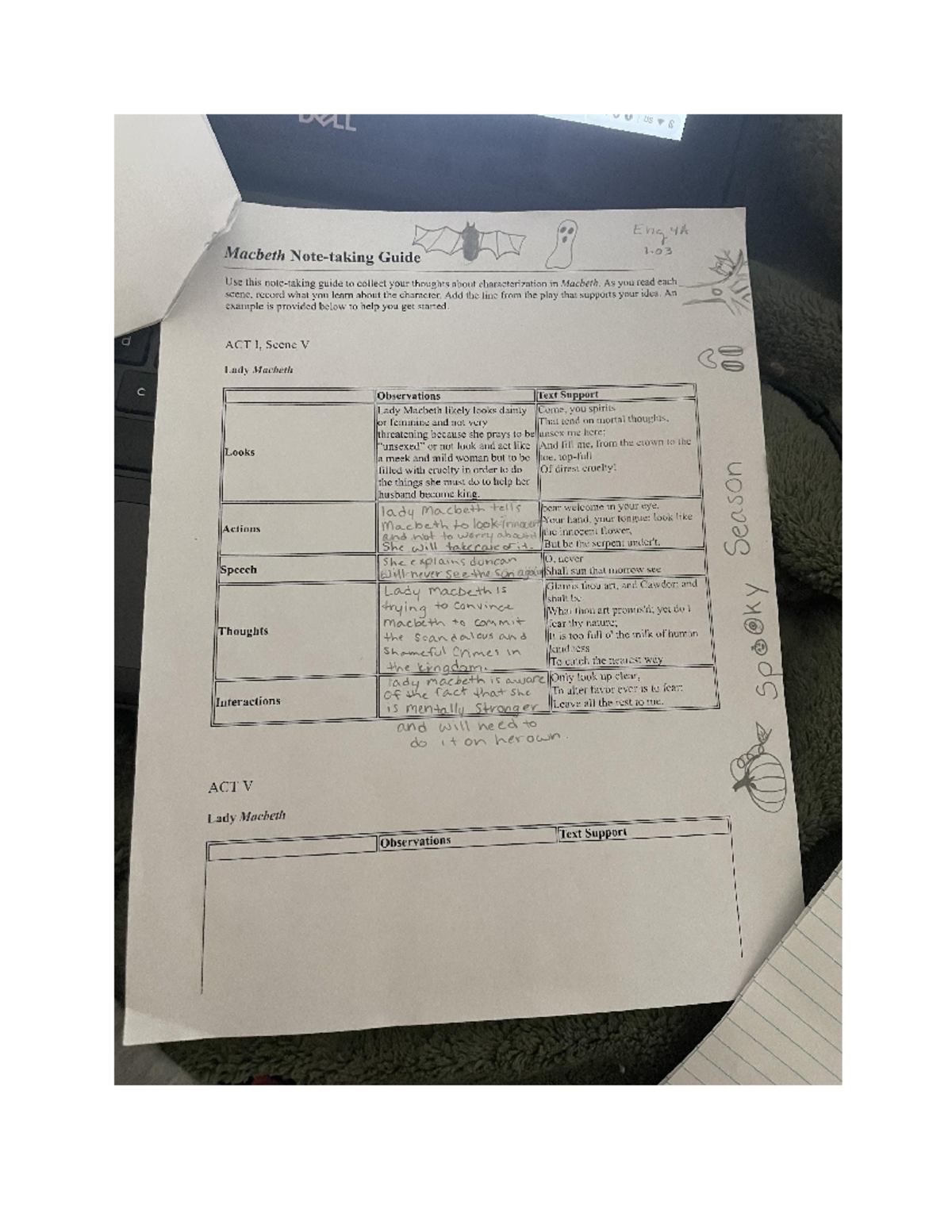Macbeth note taking guide - ff Macbeth Guide Use thi : y his guide to ...
