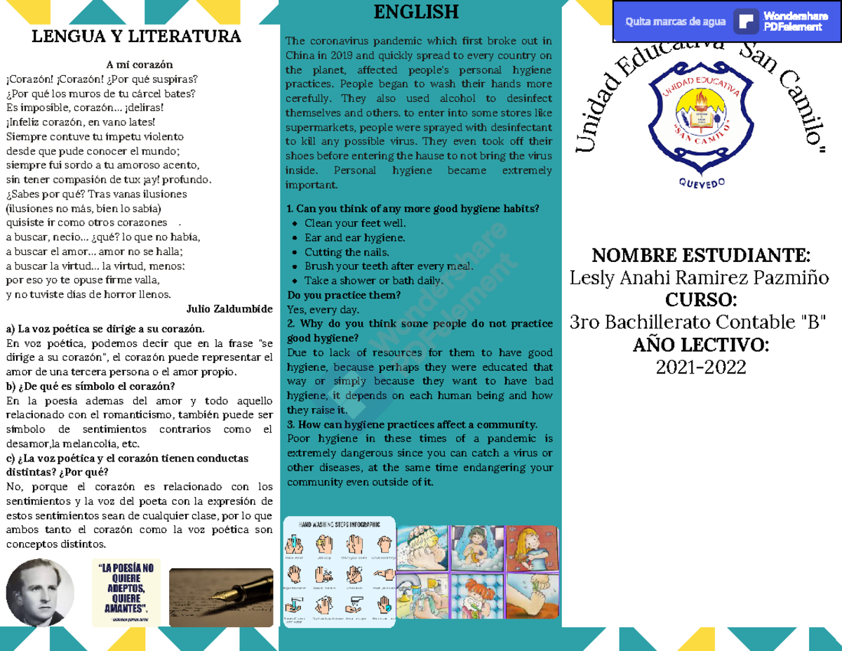 Triptico - trabajos de el colegio porfsjndsdjcndsc bdscds - Studocu