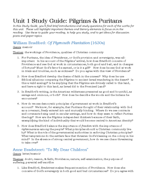 Unit 2 Study Guide - Unit 2: The Enlightenment Jonathan Edwards: “A ...