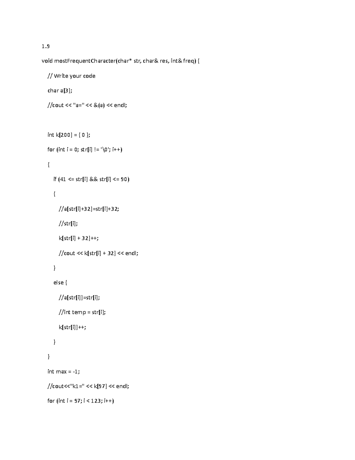 Postlab 2 - answer for those who need - 1. void mostFrequentCharacter ...
