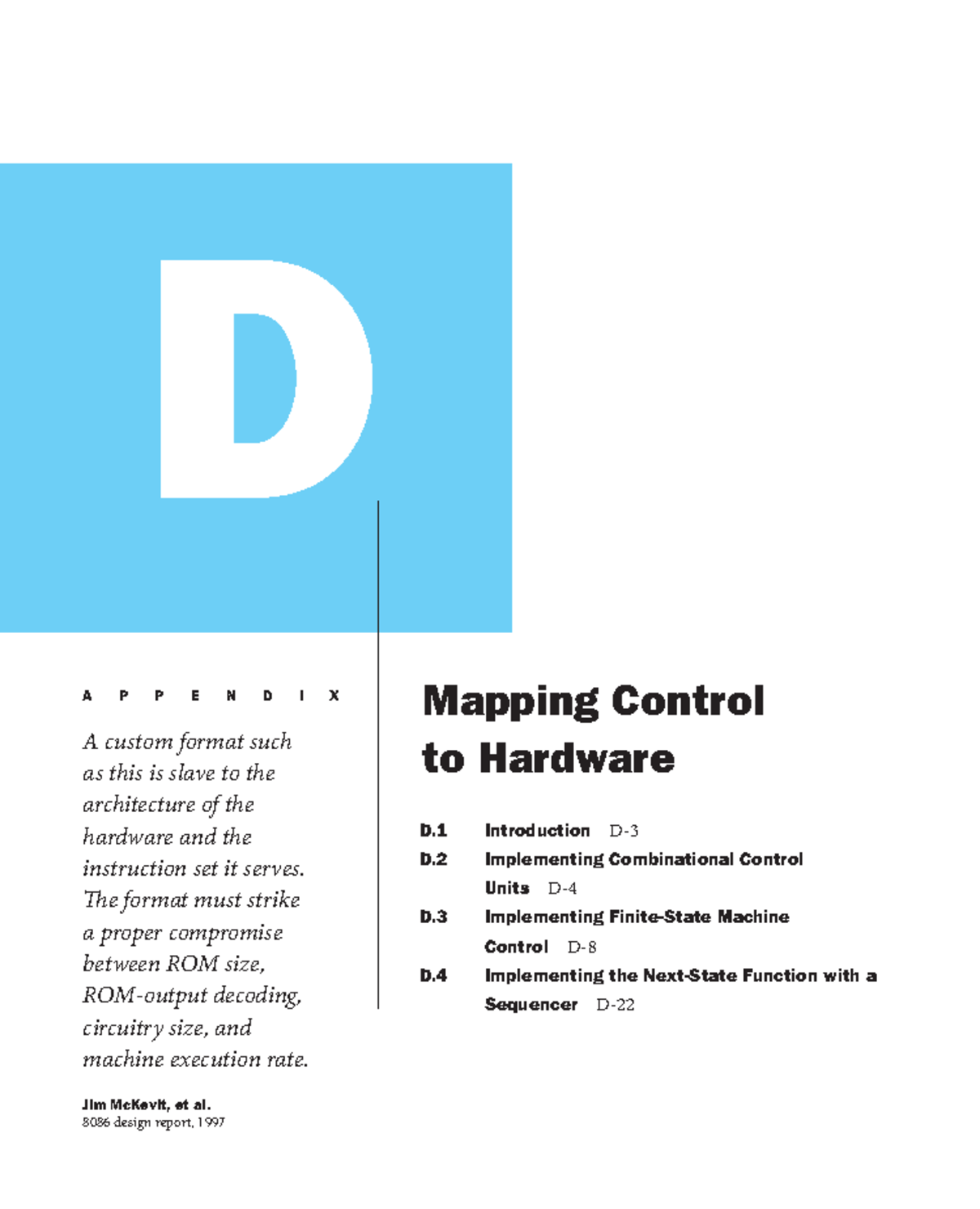 Appendix D Lecture Notes A Custom Format Such As This Is Slave To The Architecture Of The
