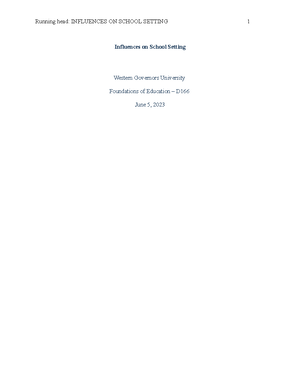 D166 Task 1 - Task 1-Pass - KEM 2 : Historical & Cultural Influences on ...