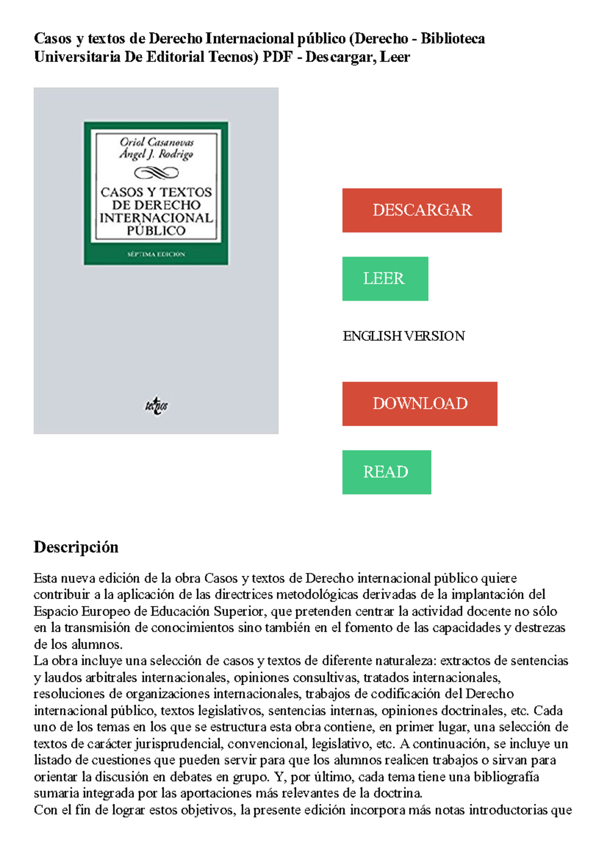 Casos y textos de Derecho Internacional público (Derecho - Biblioteca ...