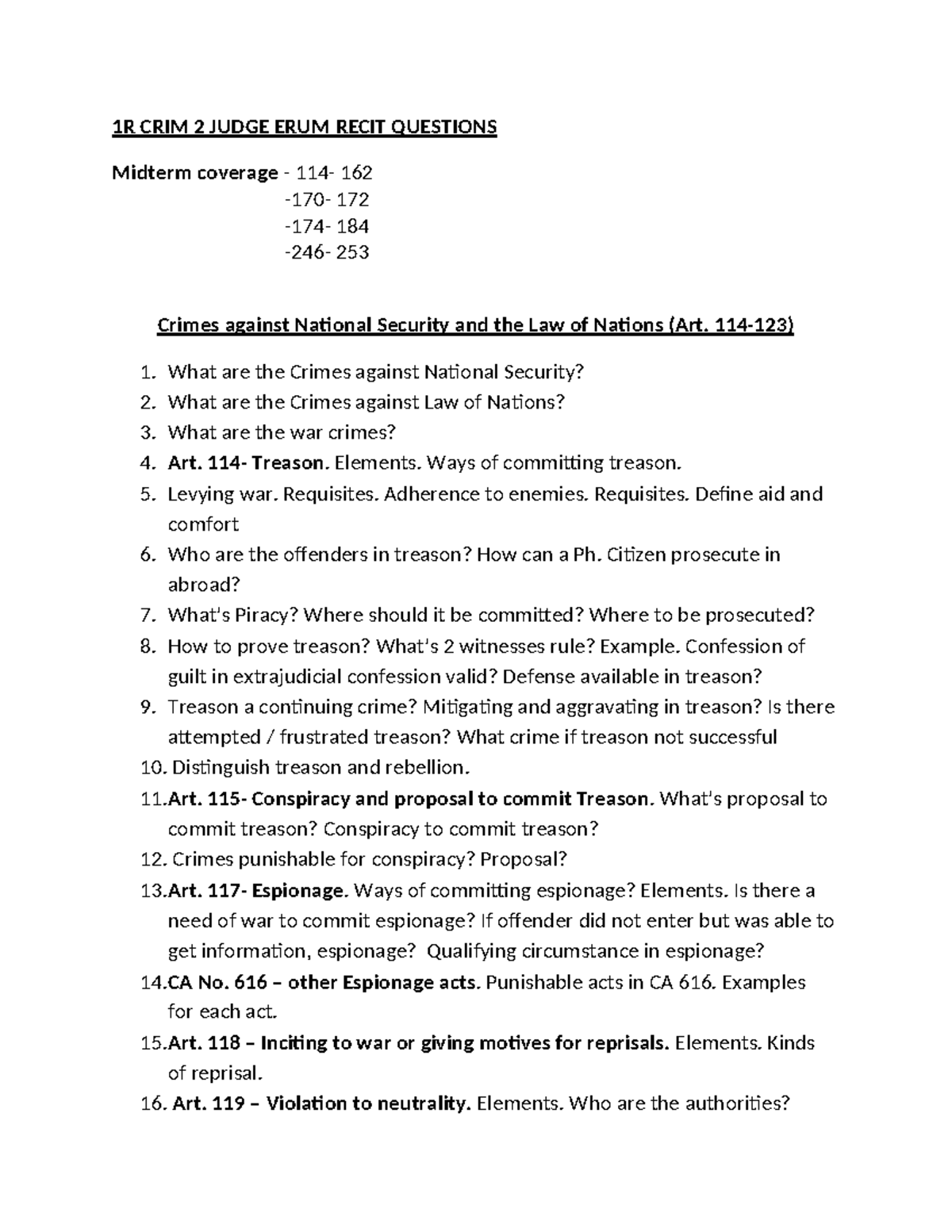 Kriminal ERUM Q 2 - Criminal Law 2 elements - 1R CRIM 2 JUDGE ERUM ... Kriminal ERUM Q 2 - Criminal Law 2 elements - 1R CRIM 2 JUDGE ERUM ...