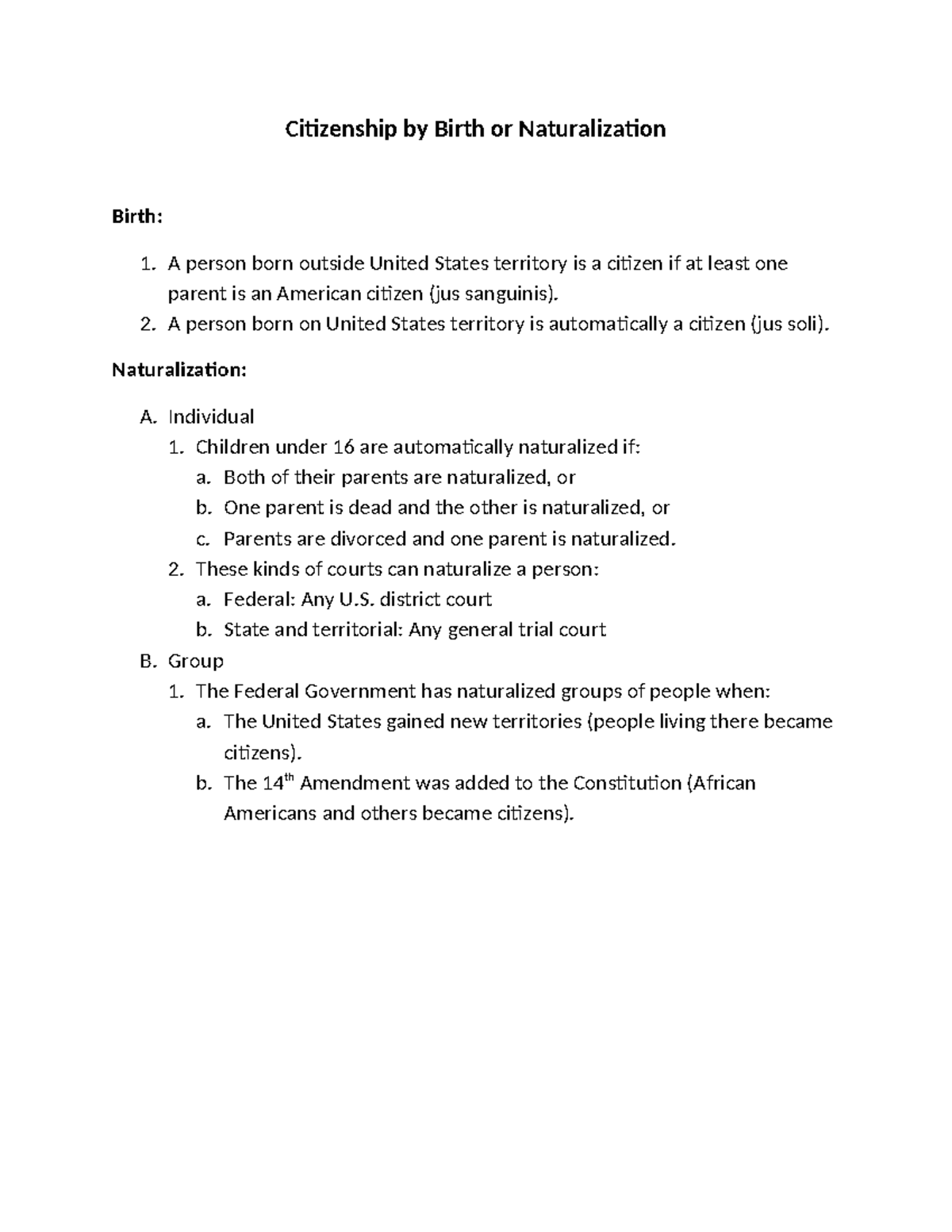 Citizenship by Birth or Naturalization - Citizenship by Birth or ...