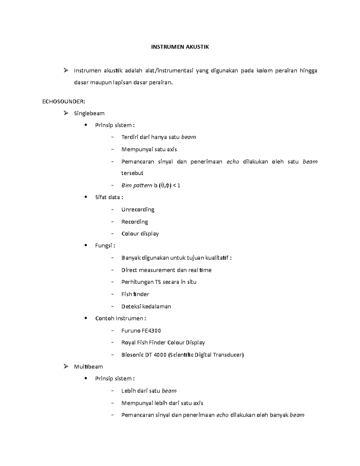 Instrumentasi Kelautan - Instrumen Akustik - INSTRUMEN AKUSTIK ...