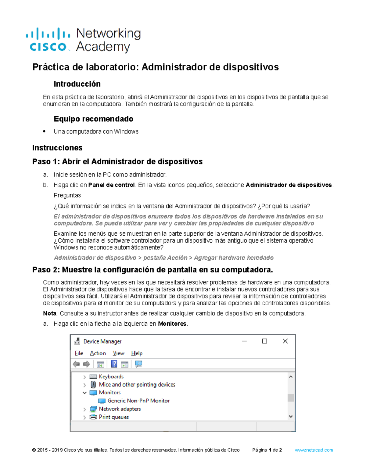 11.2.6.2 Lab - Use Device Manager ArqCompu - Arquitectura de Computadoras - UVM - Studocu