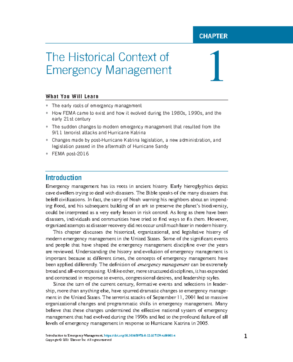 The Historical Context of Emergency Management - Introduction to ...