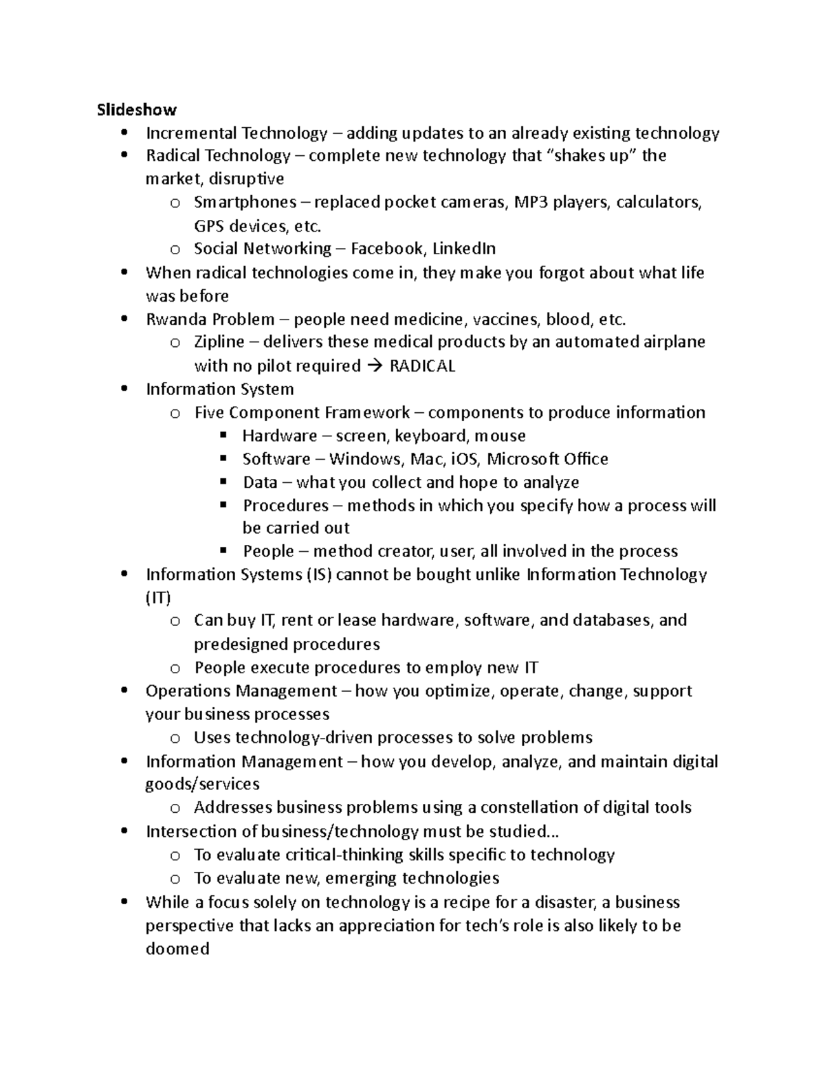 OIM Chapter 1 Notes - Slideshow Incremental Technology – adding updates ...