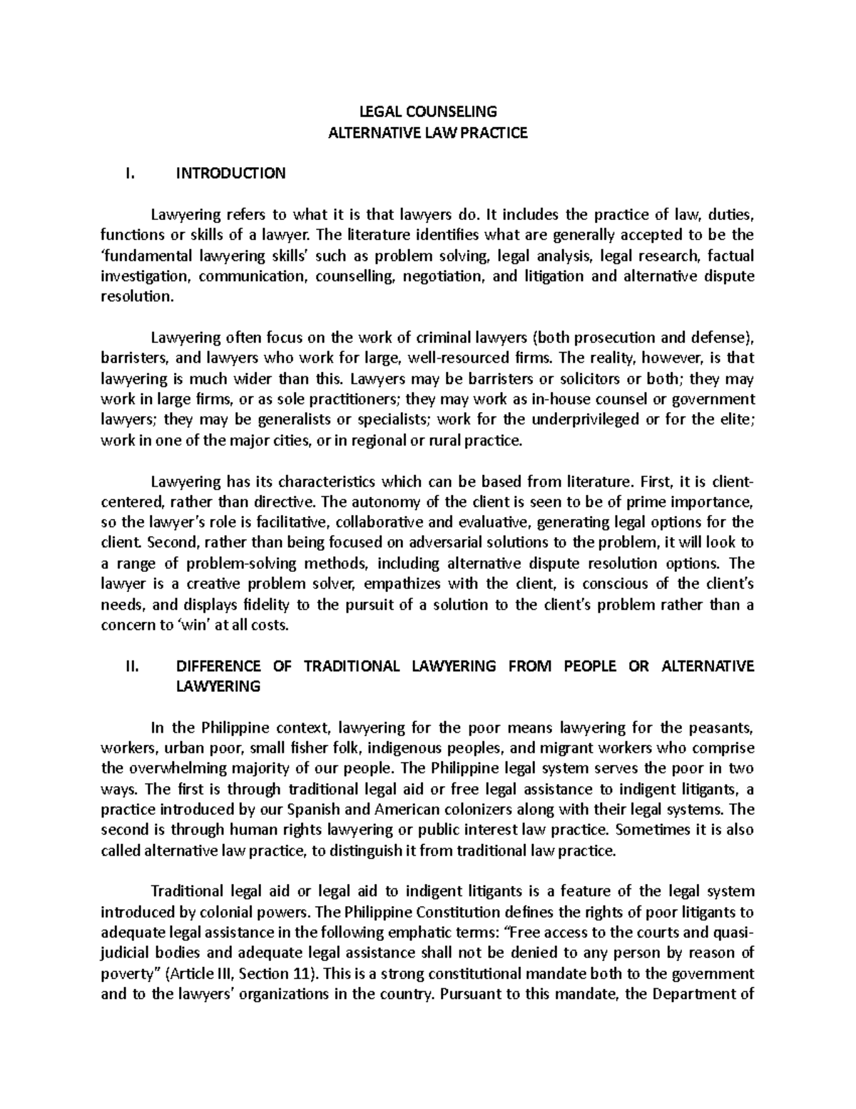 Alternative-Law-Practice - LEGAL COUNSELING ALTERNATIVE LAW PRACTICE I ...
