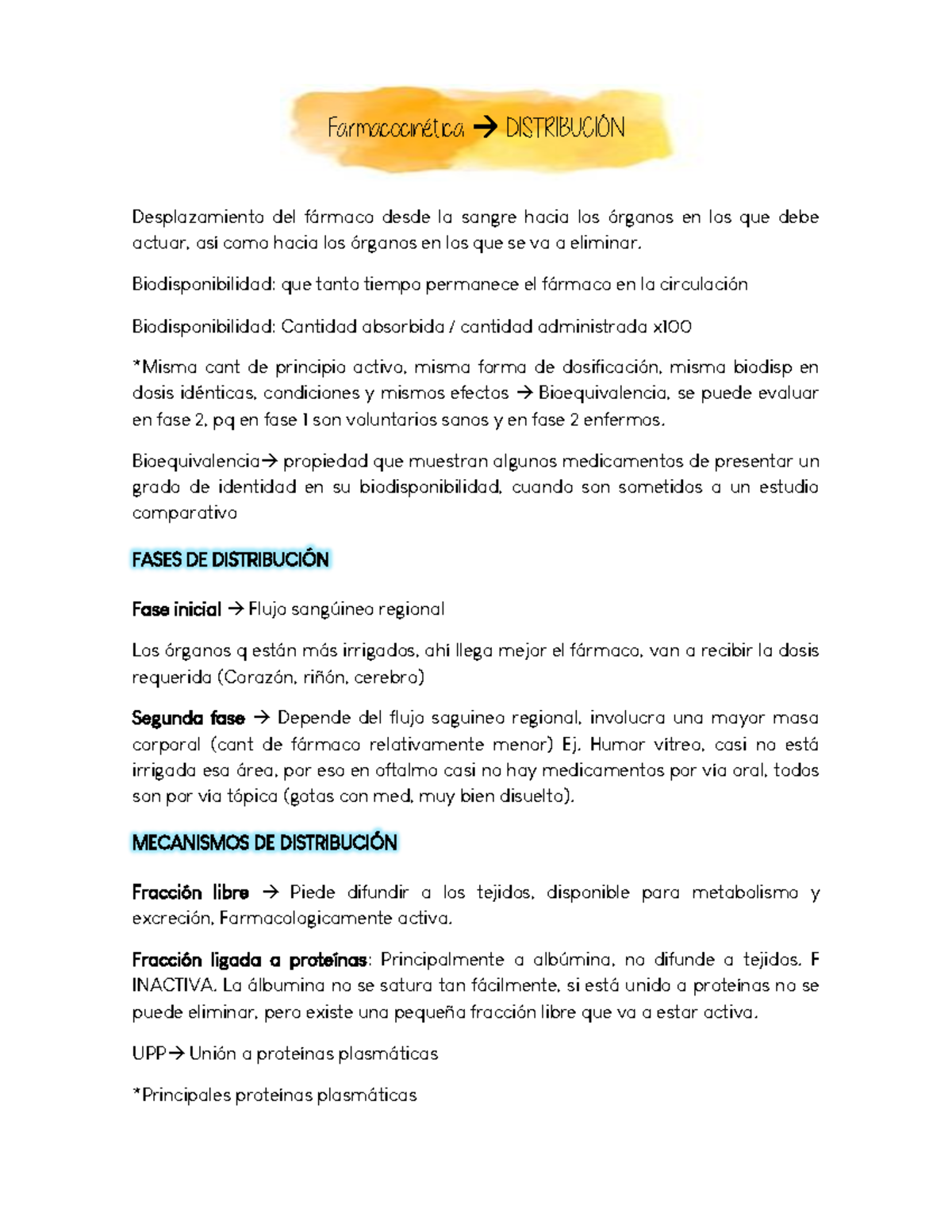 Farmacocinética Distribución - Farmacocinética DISTRIBUCIÓN ...