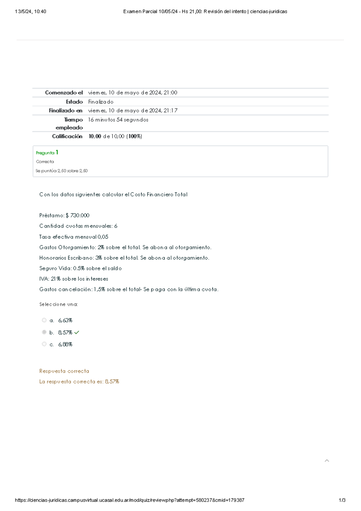 Examen Parcial N2 10 05 24 - Hs 21,00 Revisión del intento ciencias ...