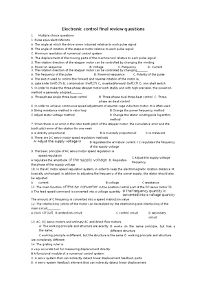 Topic 5 Electrical Control - Topic 5 Electrical Control Using an ...