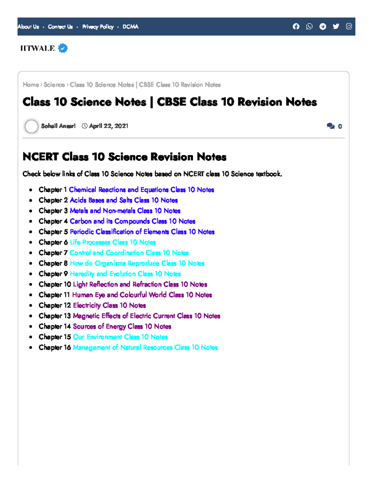 Science Notes All Chapter - About Us - Contact Us - Privacy Policy ...