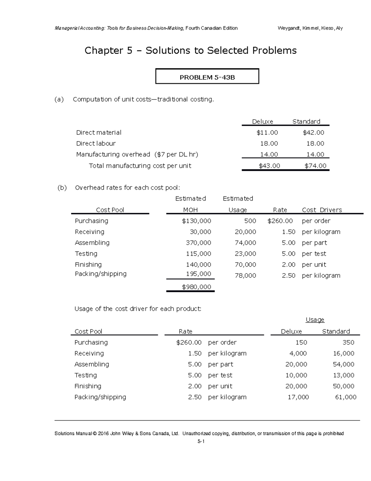 Chapter 5 selected solutions to problems - Chapter 5 – Solutions to ...