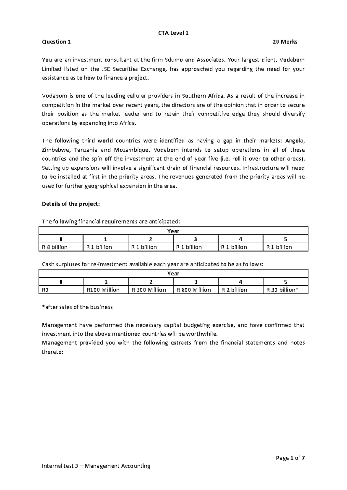 Internal test 3- CTA1, MAN ACC - Question - Page 1 of 7 CTA Level 1 ...