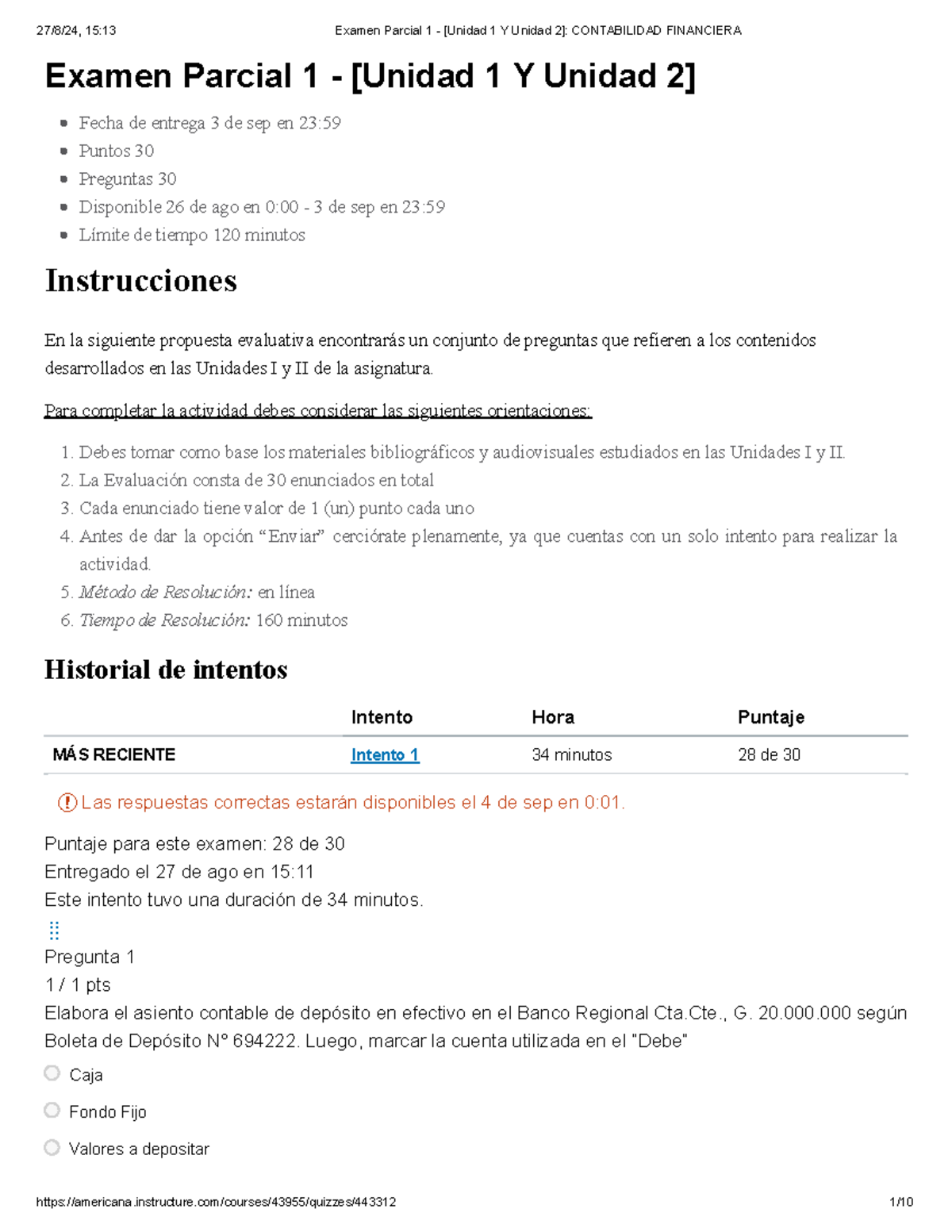 Examen Parcial 1 - [Unidad 1 Y Unidad 2] Contabilidad Financiera - Examen Parcial 1 - [Unidad 1 ...