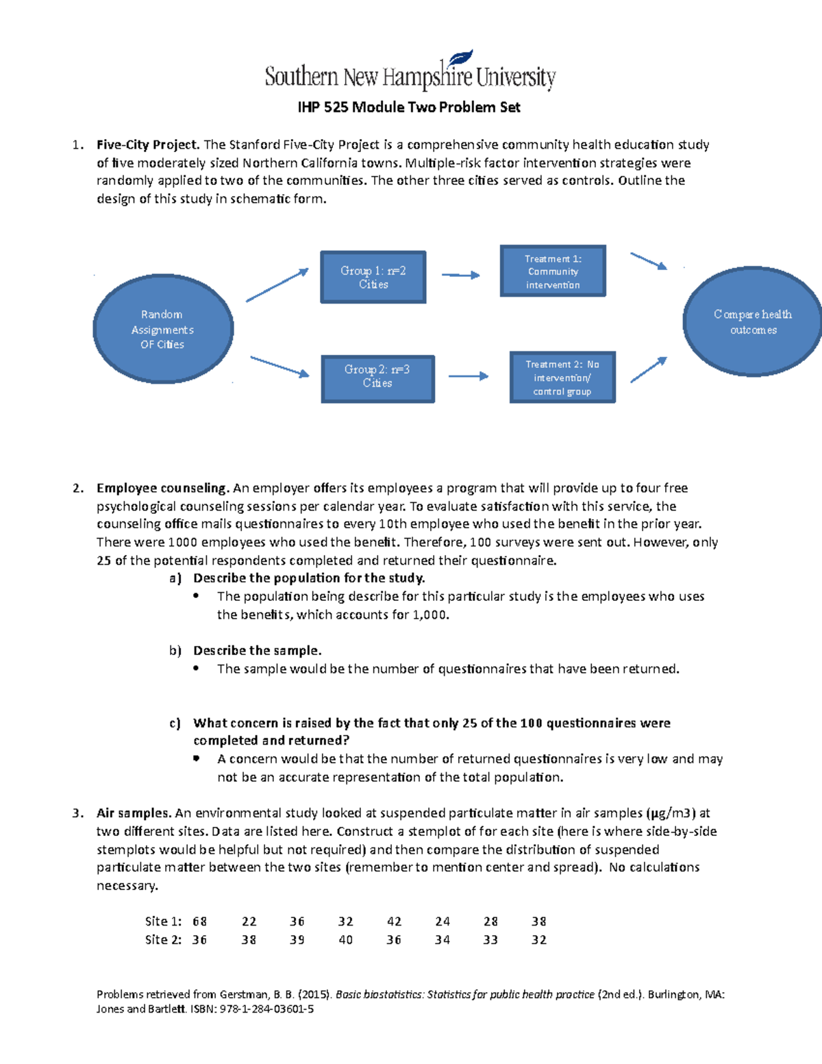 IHP 525 Module Two Problem Set - The Stanford Five-City Project is a comprehensive community ...