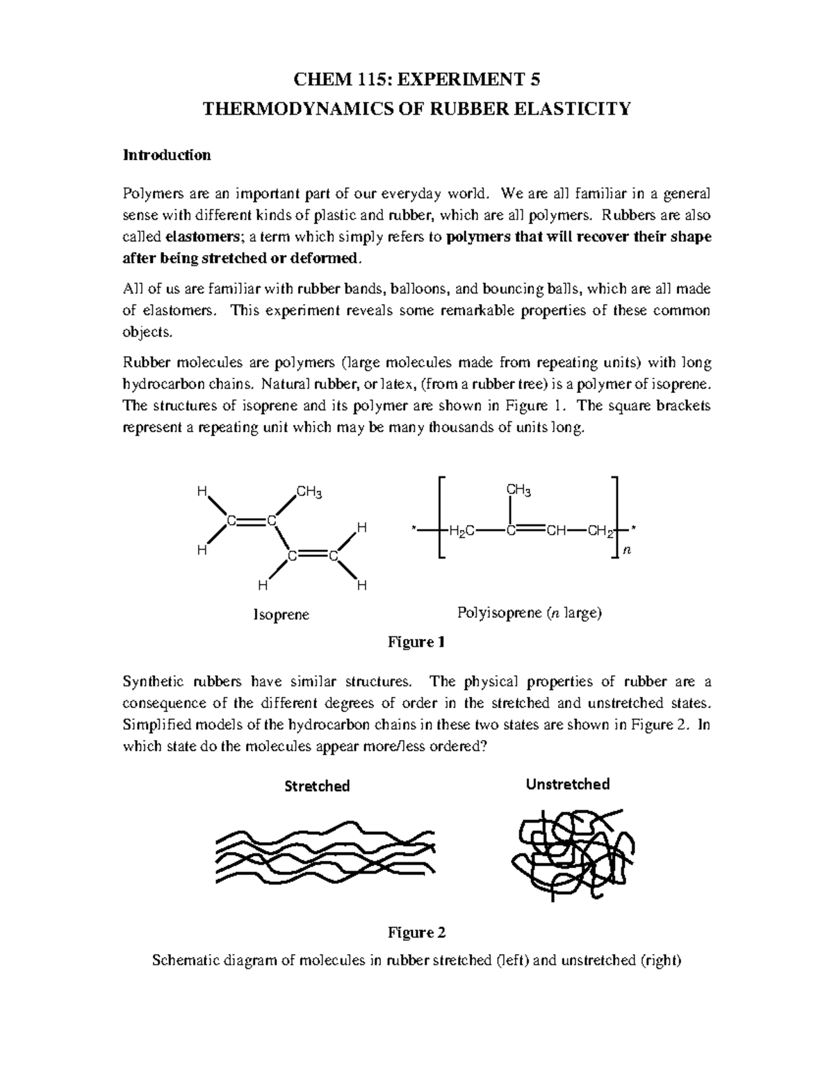 Instructions - Lab 5 - Thermodynamics of Rubber Elasticity (PDF ...
