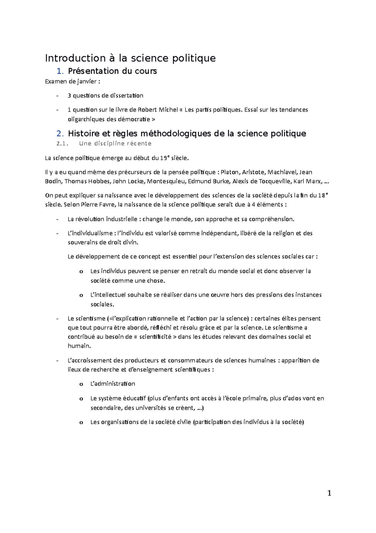 Science politique - Synthèse du cours de Pascal Delwit - Introduction à ...