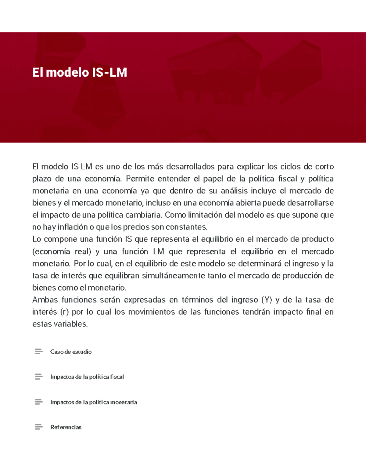 01-El modelo IS-LM - Apuntes 4 - El modelo IS-LM es uno de los más ...