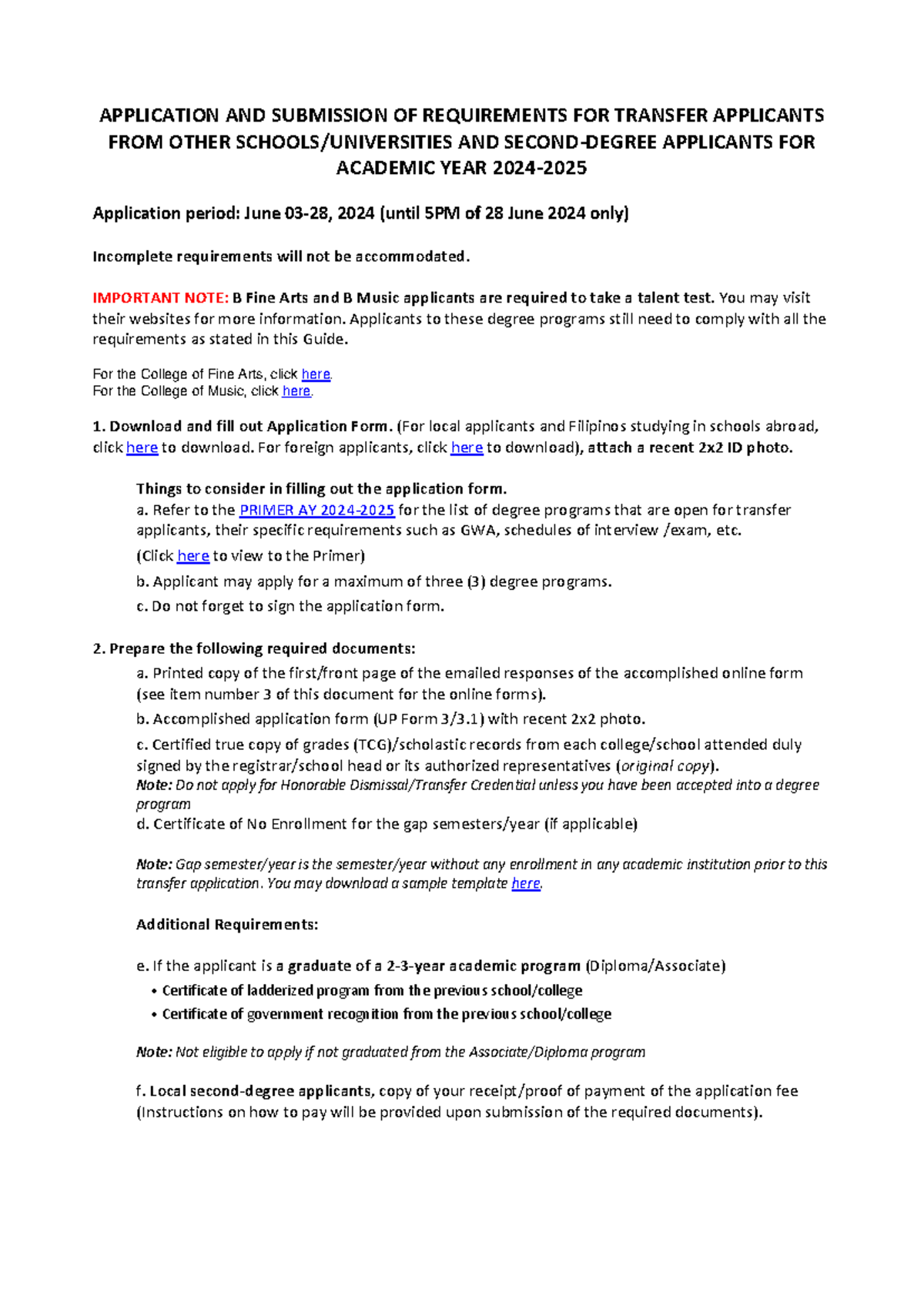 T2Process - yes - APPLICATION AND SUBMISSION OF REQUIREMENTS FOR ...