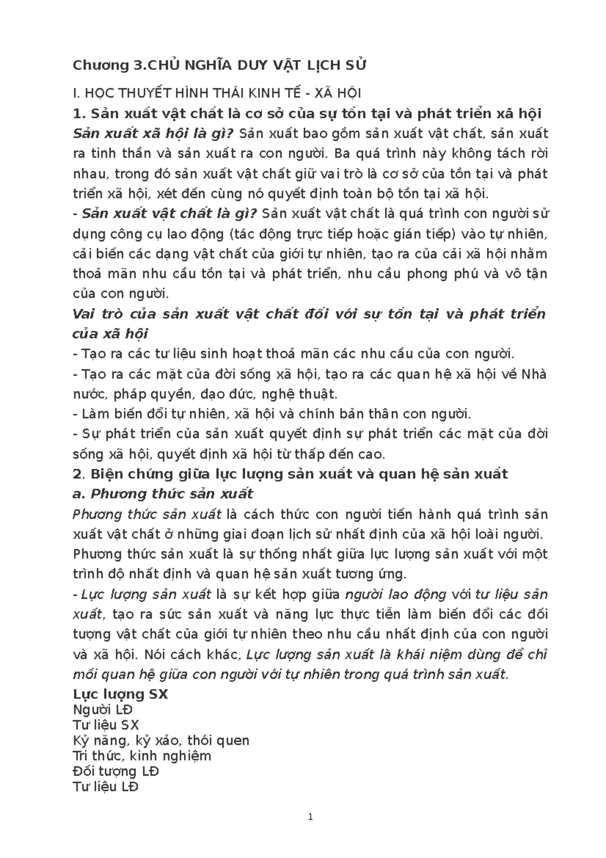 Chuong 3 Chu Nghia Duy Vat Lich Su Triet Hoc Mac Lenin Chæ æ Ng 3á