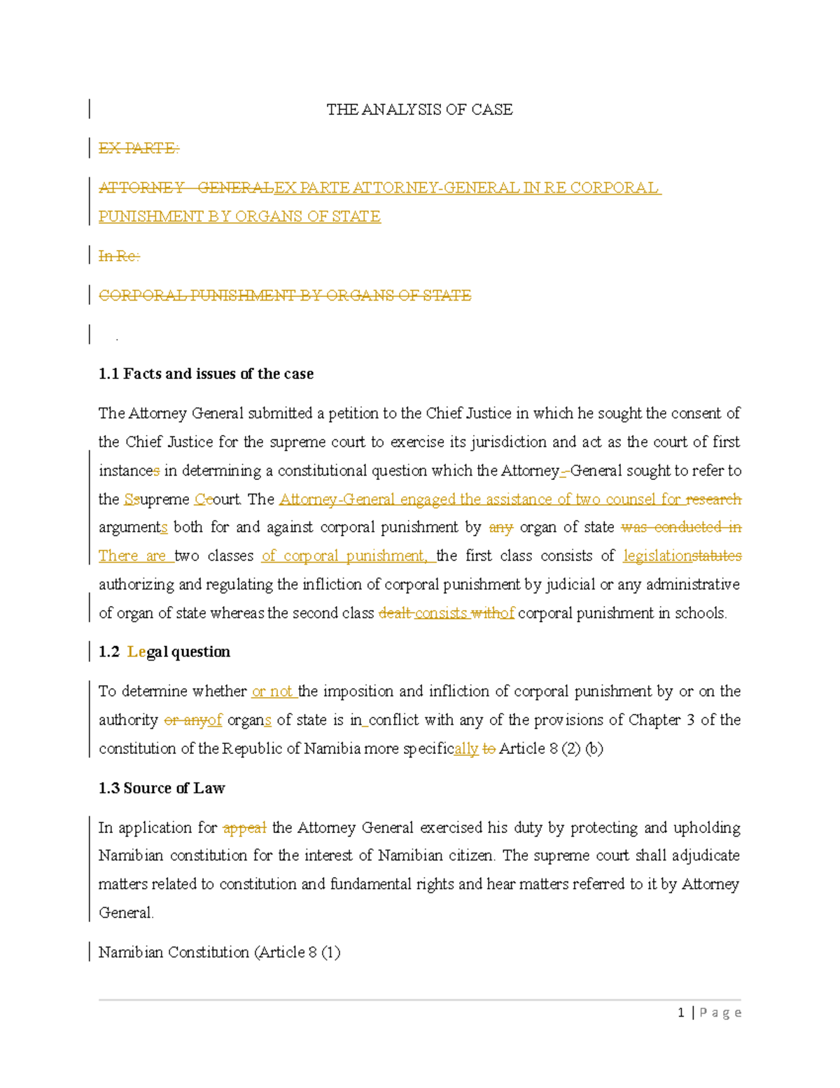 Exparte CASE edited version - THE ANALYSIS OF CASE EX PARTE: ATTORNEY ...