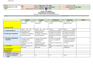 AFA- Unpacked-2 - AFA LC - CONTENT CONTENT STANDARD LEARNING COMPETENCIES TIMELINE Agrikultura ...