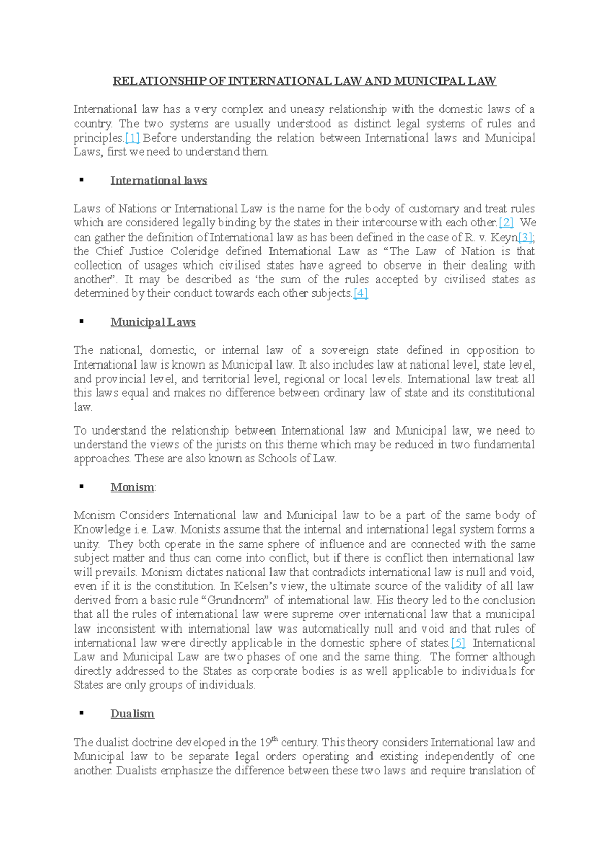 Relationship India - International Law - RELATIONSHIP OF INTERNATIONAL LAW AND MUNICIPAL LAW ...