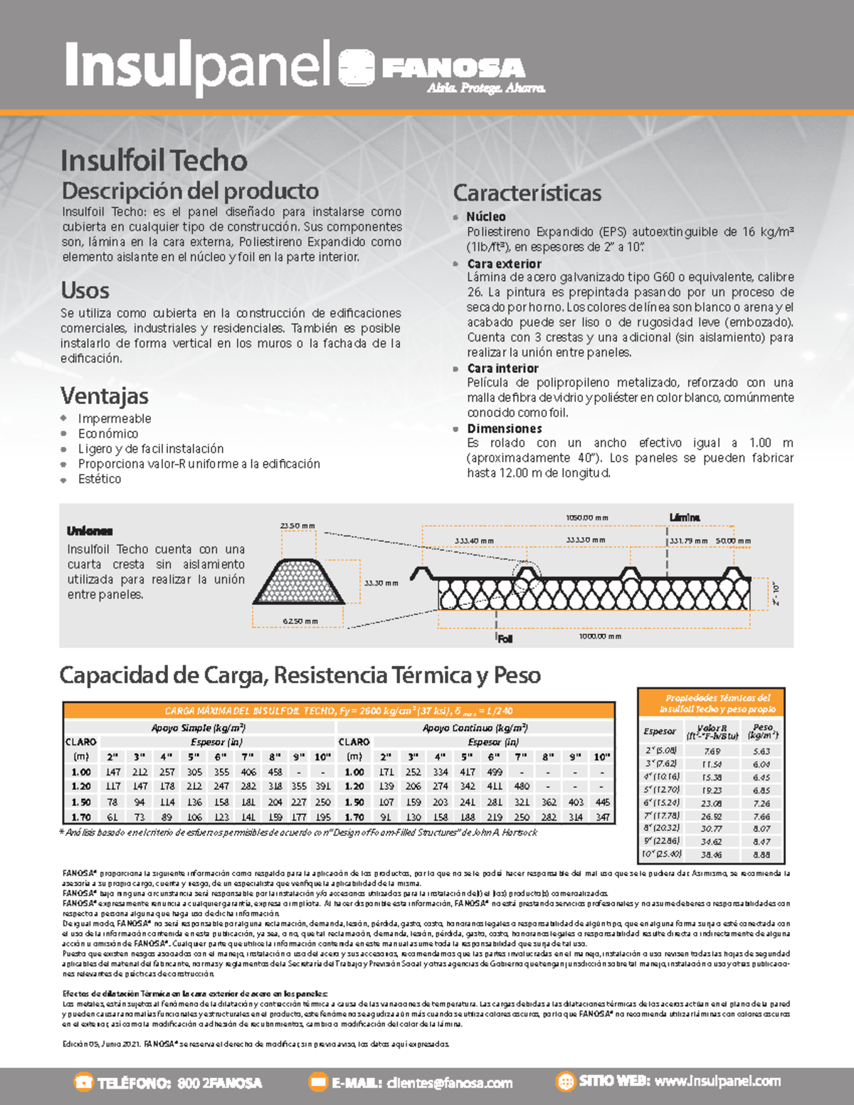 Ficha Tecnica Insulfoil Techo - Insulfoil Techo: es el panel diseñado ...